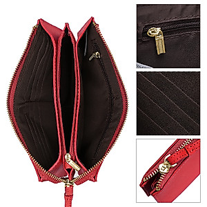 YALUXE Wristlet for Women Clutch Slim Genuine Leather Wallet