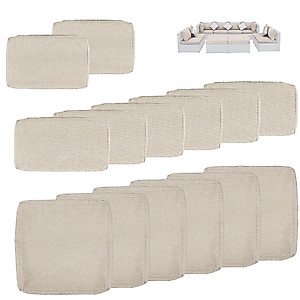 BULEXYARD Patio Sofa Cushion Covers Replacement for Outdoor Furniture Set Cushions Cover Backrest Pillow Covers (Beige, 662)