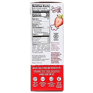 Happy Baby Organic Strawberry & Beet Teether Crackers 12 Count, 1.7 OZ