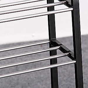 Hunkie 4-Tier Shoe Rack,Resin and Metal Footwear Organizer, Multi-Purpose Shoe Rack,Hold 12-Pair Shoes,Support Boots,for Entryway,Bedroom,Porch