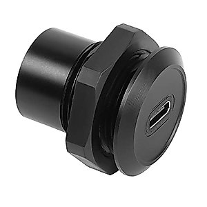 QIANRENON USB C Panel Threaded Fixed Mount Coupler Converter Adapter USB 3.1 Type C Female to Female Flush Panel Mount Connector 10Gbps 100W for Dashboard or Equipment Panel