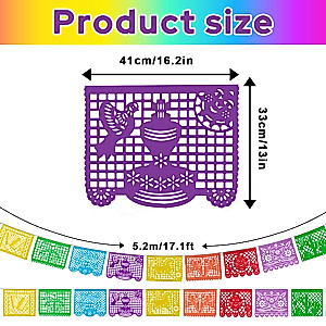 YADECOMA 6 Packs 108 Ft Fiesta Party Decorations Mexican Party Banners Papel Picado Banners Cinco De Mayo Decorations Dia De Los Muertos Decor Mexico Halloween Banner Birthday Party Decorations