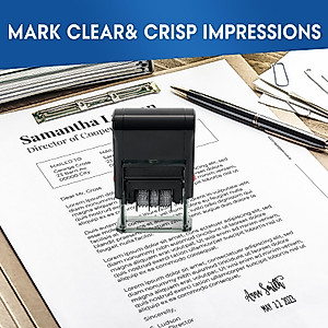 Toplusesse Signature Stamp with Date Personalized Self Inking Date Stamp Custom Paid Phrase & Date Stamp for Business 12-Year Band Choose from 30 Fonts and 6 Colors