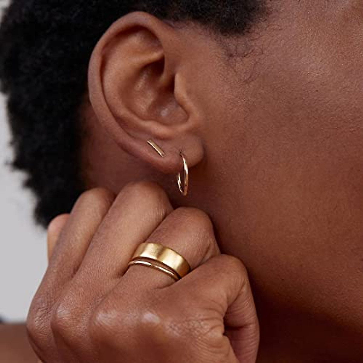 Aojun 14K Gold Filled Ring High Polish Plain Tarnish Resistant Comfort Fit Eternity Wedding Band 1mm 2mm 3mm 4mm 5mm 6mm 8mm Ring for Women Men (Gold-8MM, 8)