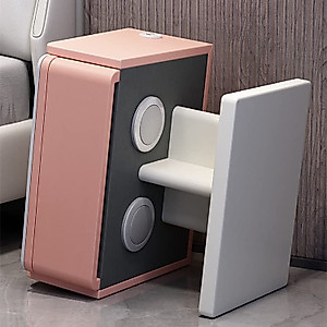 DLOETT Creative Smart Bedside Table with Wireless Charging Style USB Bedroom Nightstands LED Light Side Cabinet (Color : Black-JoJo's Bizarre Adventure1, Size : E)