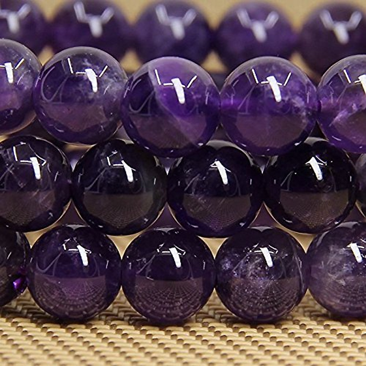 Natural A Grade Amethyst Gemstone 8mm Purple Crystal Round Beads Stretch Bracelet 7 Inch