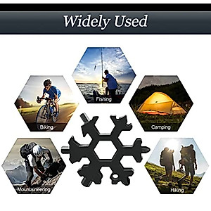 18 in 1 Snowflake Multi Tool, Stainless Steel Snowflake Pocket Multitool Card Combination Compact Portable Outdoor Tool (2 pack)