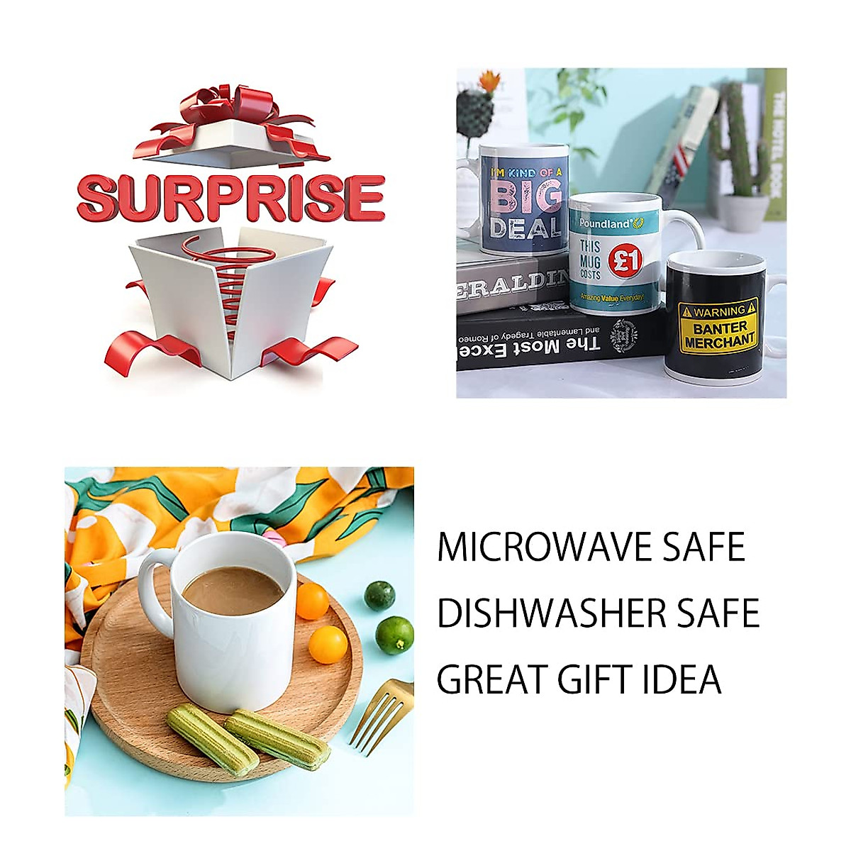 SIGNZWORLD Sublimation Mugs, Sublimation Mugs Blank 11oz for Vinyl, Sublimation Coffee Mugs Ceramic Coffee Mug with Large Handle White Coated Ceramic Cup with White Gift Box(Set of 6)