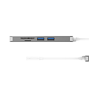 j5create 5 in 1 Compact USB-C Hub, Type C Adapter with 4K HDMI, 2 USB 3.0 Ports, SD and microSD Card Reader, for MacBook Pro, MacBook Air, XPS, Chromebook, and Other USB C Windows Laptops (JCD372)