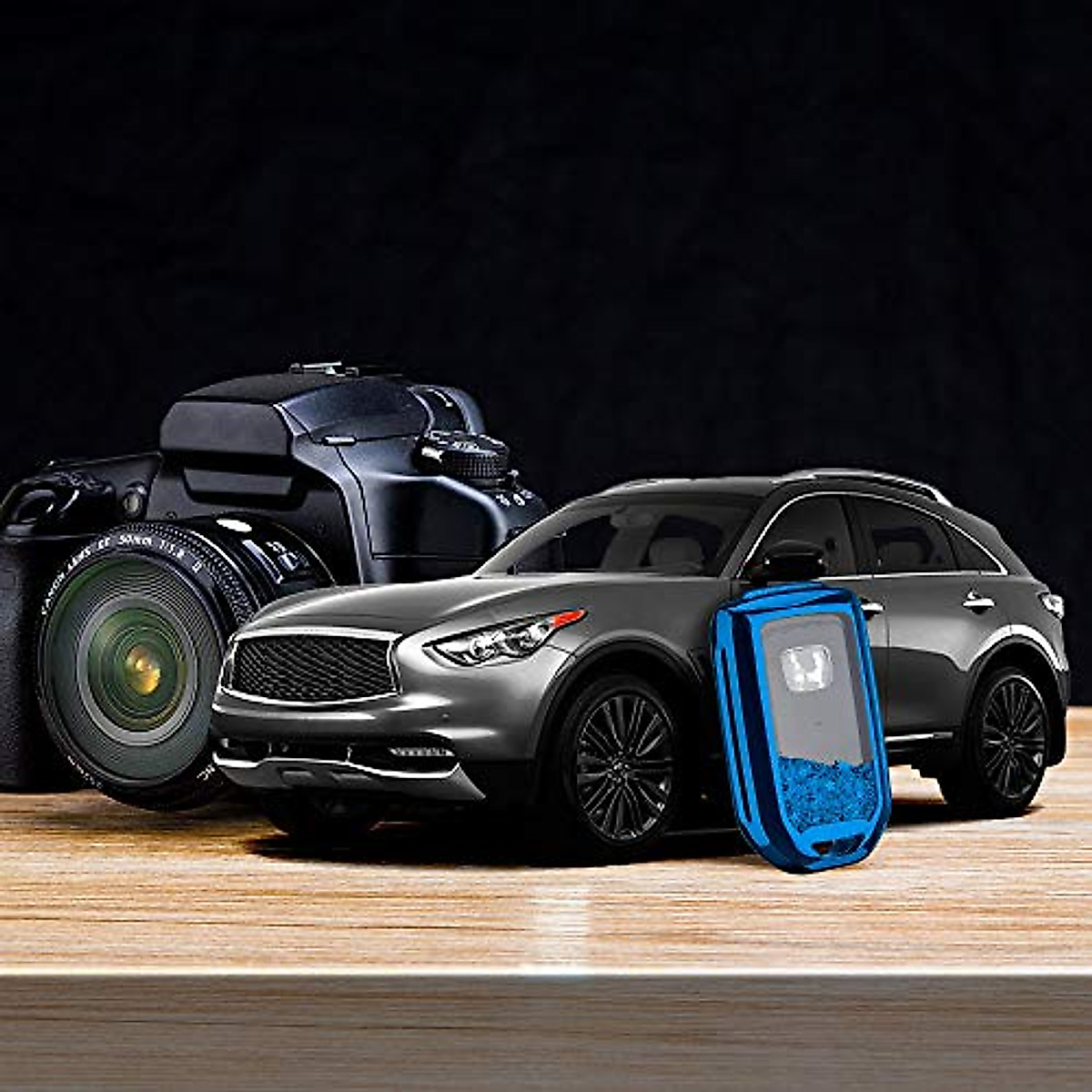 RYE Key Fob Cover with Glitter Liquid Quicksand,Flowing Bling Sparkle Key Fob Case Fit 4/5/6 Buttons Keyless Entry of Honda 2015-Up Civic Accord Fit Pilot CR-V Odyssey - Blue