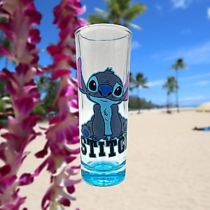 Jerry Leigh Sitting Stitch Alien Shot Glass, Disney Themed Adult Drinking Glasses, Disney Vacation Souvenirs for Men, Unique Birthday and Housewarming Gifts for Men and Women, 1 Ounce