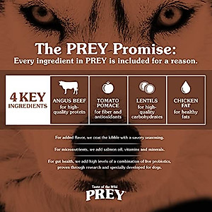 Taste of the Wild PREY ® Real Meat High Protein Limited Ingredient Dry Dog Food Grain-Free Recipe Made with Premium Real Ingredients That Provide High Amounts of Protein, Antioxidants, and Probiotics