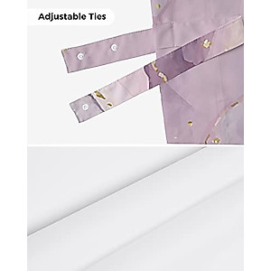 Tie Up Valance for Kitchen Windows, Abstract Marble Agate Texture Tie-up Curtain Shade Valances 42"x12" Rod Pocket Short Curtains Window Treatment for Living Room Pastel Theme Pink Purple White Gold