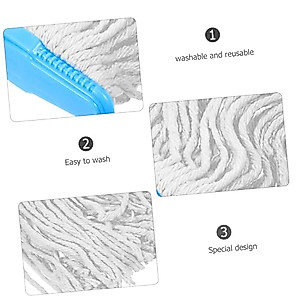 Didiseaon Replaceable Mop Head Mop Replacement Wet Industrial Mop Heads Commercial Mop Heads Rope Mop Head Mop Heads Cleaning Mop Head Wet Mop Looped End Sweeper Mop Heads Plastic