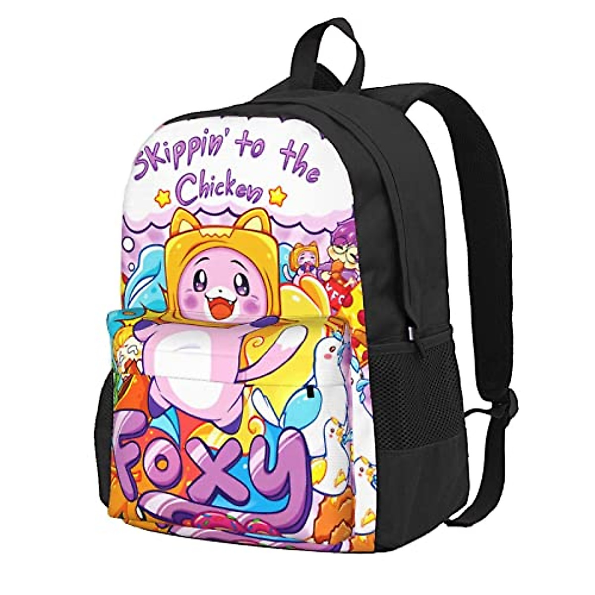 EgVgxir Backpack Foxy Anime Boxy Cartoon Double Shoulder Bag for Unisex 15.6 Inch Laptop Bagpack Large Capacity Travel Backpack for Hiking Work Camping