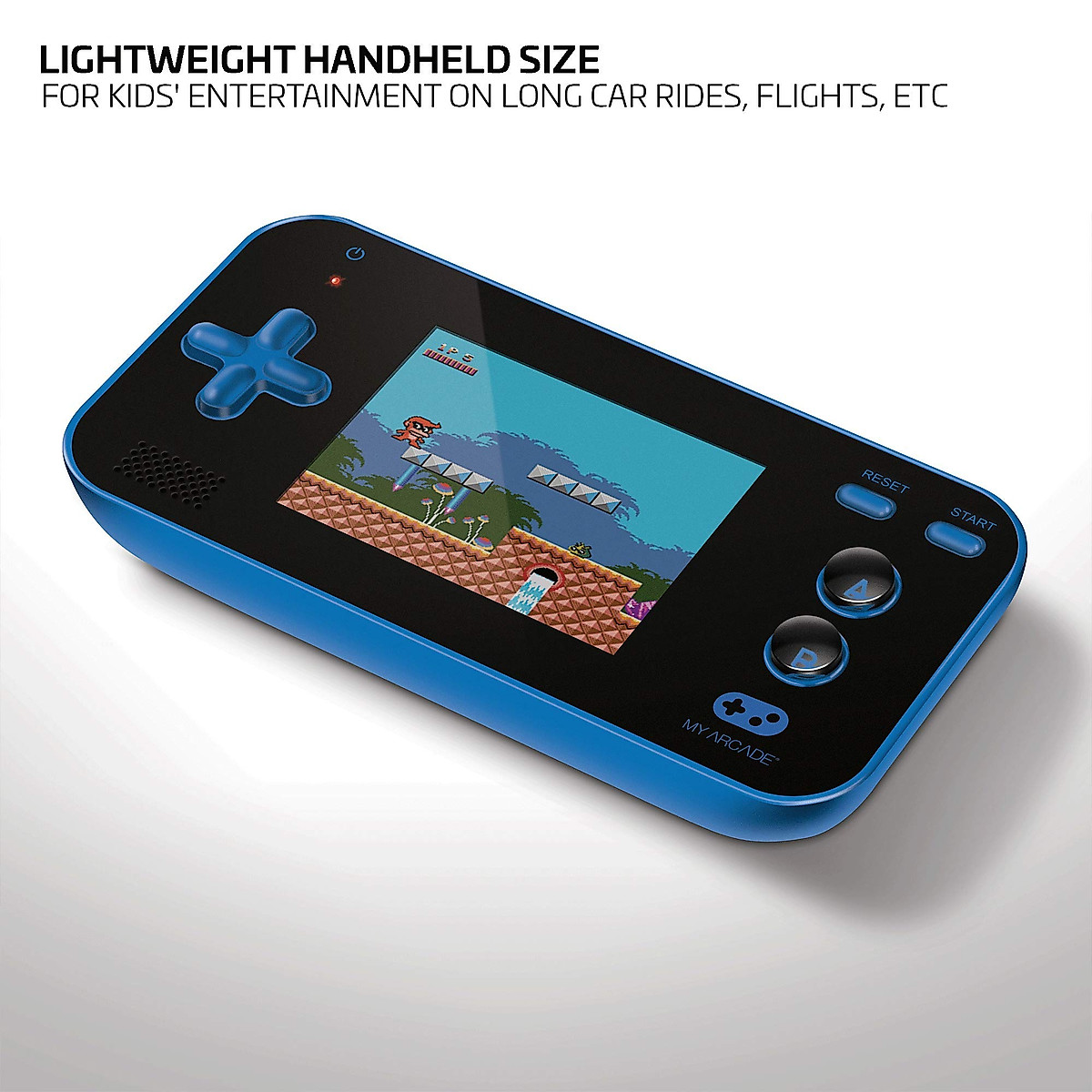 My Arcade Gamer V Portable - Handheld Gaming System - 220 Retro Style Games - Lightweight Compact Size - Battery Powered - Full Color Display - Volume Buttons - Blue