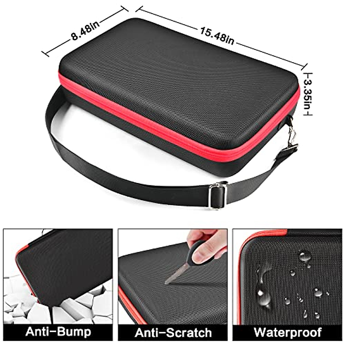 Extra Large Battery Holder Storage Case for Milwaukee M18/ M12 Lithium-Ion, Batteries Charger Organizer Carrying Box Holds 18V 12V 2.0/3.0/4.0/6.5/5.0/8.0/6.0/9.0/12.0-Ah Batteries, Adapter (Bag Only)