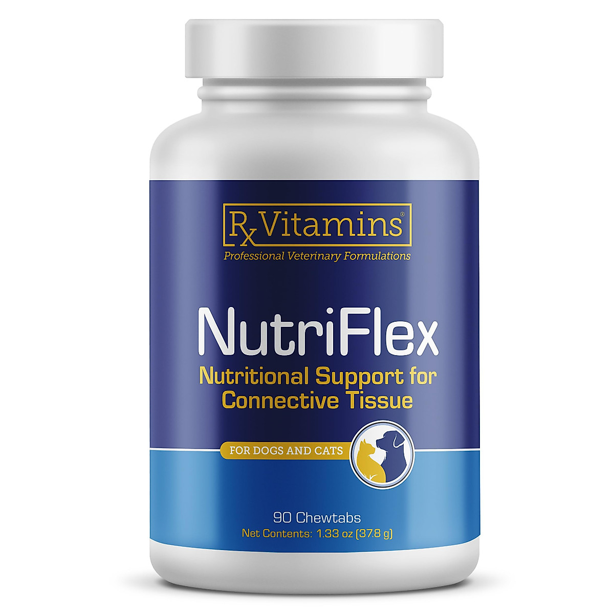 Rx Vitamins NutriFlex for Cats & Dogs - Glucosamine for Dogs Hip and Joint Supplement - with Bovine Collagen and Chondroitin - Joint Pain Relief & Anti Inflammatory for Dogs - Beef Liver (90 Chews)