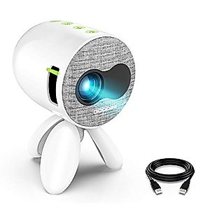 Projector, GooDee Portable Mini Projector LED Video Projector Compatible with Fire TV Stick/PS4/USB/HDMI/SD/AV, Pocket Movie Projector Support HDMI Smartphone PC Laptop USB for Home Theater Movie Game