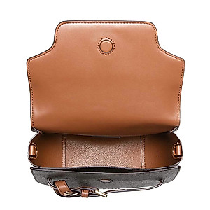 Michael Kors Emilia Small Saddle Flap Crossbody Brown MK Signature