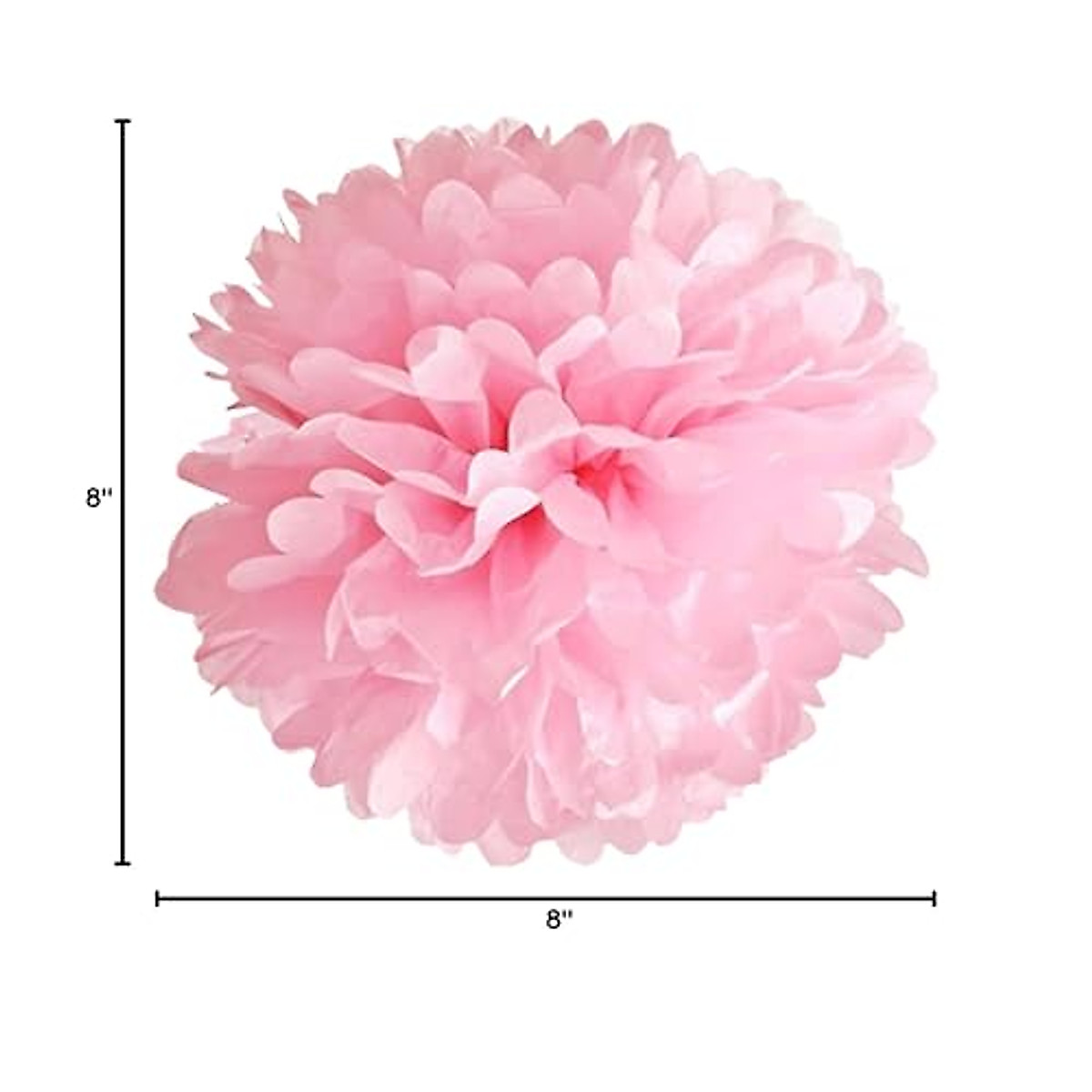Hot Pink Tissue Paper Pom Poms Paper Flower Ball 12Pcs for Wedding ,Bachelorette, Baby Shower, Bridal Shower and Pink Party Decorations(8 &10 & 12 inch)