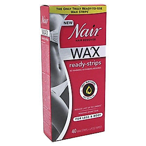 Nair Hair Remover Wax Ready- Strips 40 Count Legs/Body