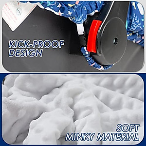 Car Seat Canopy- Cotton Baby Car Seat Covers has Peep Windows and Breathable Mesh( Carrying Pouch for Easy Storage)- Stretchy Car Seat Covers for Babies Fit All Baby Car Seat