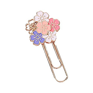 1/2/4 Pcs Cherry Blossom Paper Clips, Cute Colorful Sakura Paperclip Sakura Shaped Bookmark Metal Flower Book Markers, Floral Paperclips for Book Lover Librarian Readers