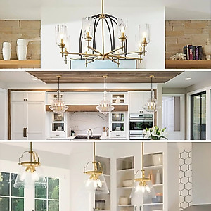 CREATE BRIGHT Candelabra Led Light Bulbs T10 Tubular Edison LED Filament Bulb 8W E26 Daylight White 5000K,Clear Glass,960LM,6 Pack