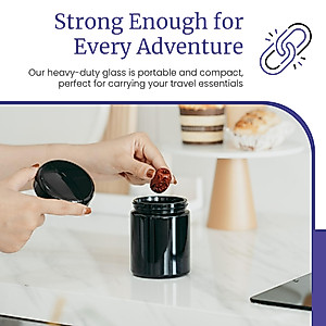 Infinity Jars 250 ml (8.3 fl oz) Tall Black Ultraviolet Refillable Empty Glass Screw Top Jar