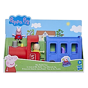 Peppa Pig Peppa’s Adventures Miss Rabbit’s Train 2-Part Detachable Vehicle Preschool Toy: 2 Figures, Rolling Wheels, for Ages 3 and Up