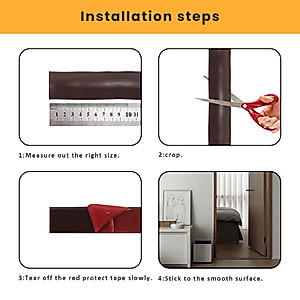 Floor Flat Transition Strip Self Adhesive Floor Vinyl Flat Divider Strip Floor Edge Trim Floor Gap Covering Joining Strip Carpet to Tile Transition Edging Trim with Strong Backing 4cm 3.28FT Coffee