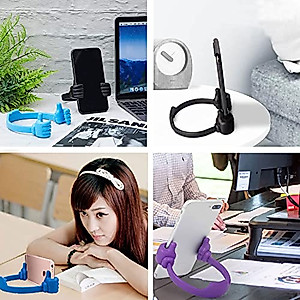 Kinizuxi Thumbs Up Cell Phone Holder for Desk, Universal Flexible Cell Phone Stand for Tablet Holder, Cellphone Holder Smartphone Stand Holder for iPhone iPad Samsung and More (Purple)