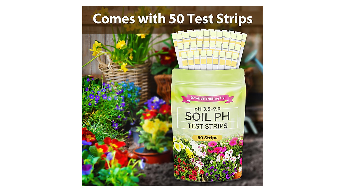 Soil pH Test Kit - 50 Strips for Garden and Indoor Plants