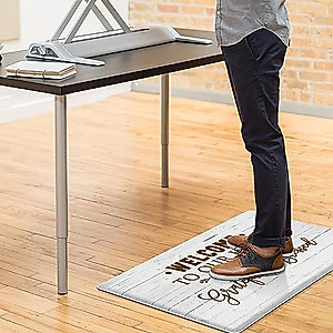 FYATHM Kitchen Mats Anti Fatigue Kitchen Floor Mat Cushioned Kitchen Rug Farmhouse Memory Foam Kitchen Mat Waterproof Grateful Home Kitchen Matt for Standing 17.3 x 29 x 0.47 inch