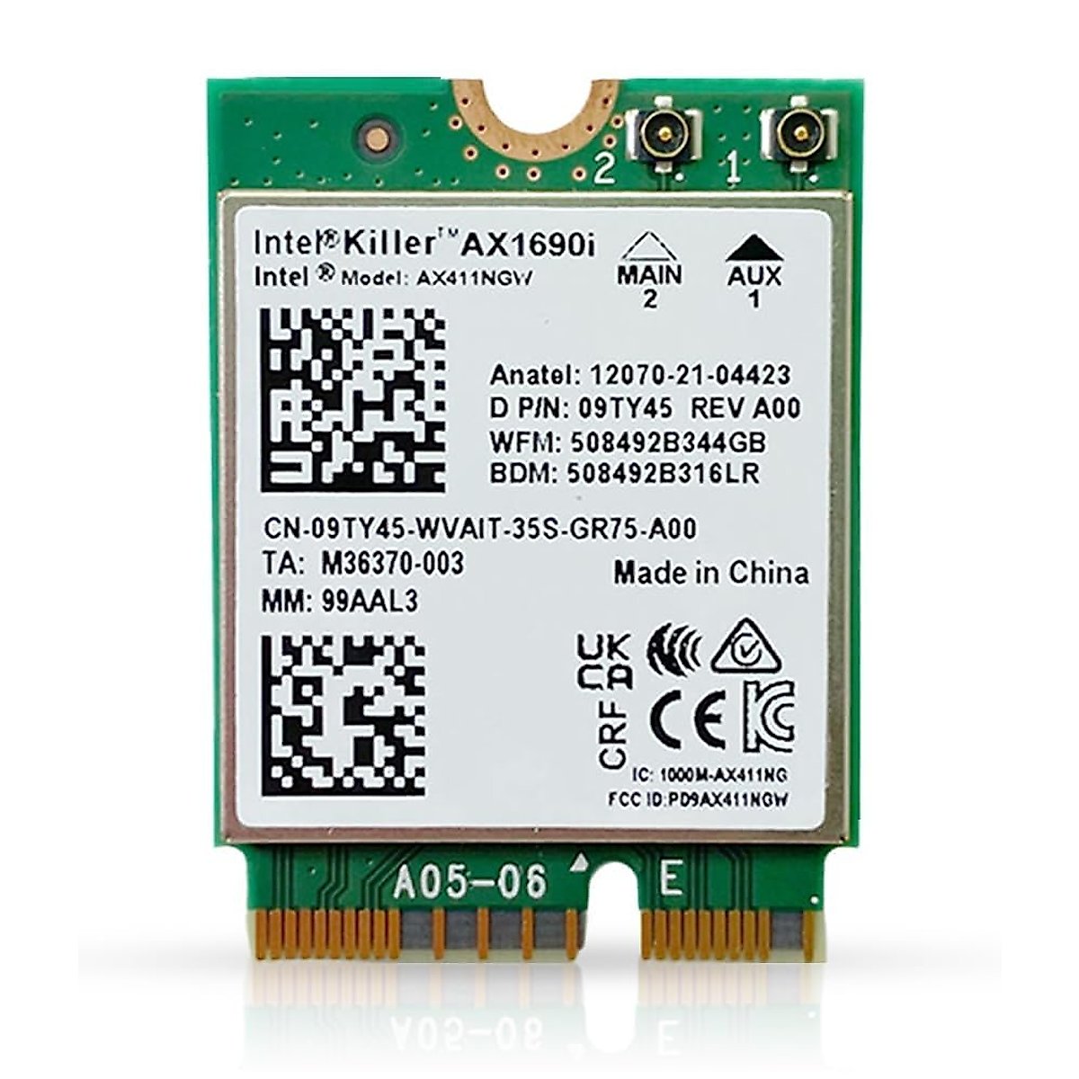 HighZer0 Electronics AX1690i Killer Series Upgraded WiFi 6E Adapter | Gaming WiFi Adapter | CNVio2 M.2 Wifi Card | 3.0 Gbps WiFi for PC | Bluetooth 5.3 Support | Requires Intel 12th+ Gen CPU (AX1690i)