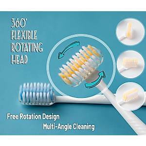 E.M&S.T by Emmeliestella Dog Toothbrush for Large Dogs, Pet Dental Care, Reduce Pets Teeth Plaque, Oral Hygiene, Deep Clean, Soft Bristles, 360 Rotating Brush Head, Removing Bad Breath Tartar, 3PCS