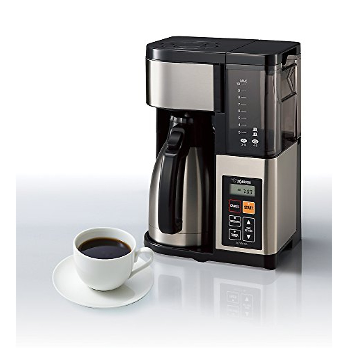 Zojirushi EC-YTC100XB Coffee Maker, 10-Cup, Stainless Steel/Black