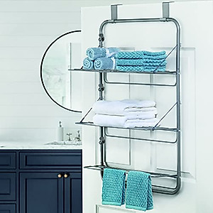 neatfreak 3-Tier Chrome Over-The-Door Drying Rack Home & Closet Organization, Metallic