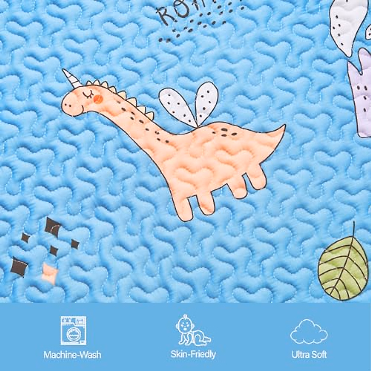 Vesileay Baby Play Mat, 50 x 50 Inch Washable Foldable Crawling Mat, Non Slip Playmat for Babies & Foldable Baby playmat for Toddlers & Infants - Ideal for Indoor & Outdoor Activities!" (Dinosaur)