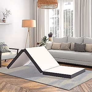 Tri-Fold Gel Memory Foam Mattress - Portable, Foldable Mattress with Washable Cover & Non-Slip Bottom & Breathable Sides, CertiPUR-US Certified, Fiberglass Free, 4 Inch Small Twin