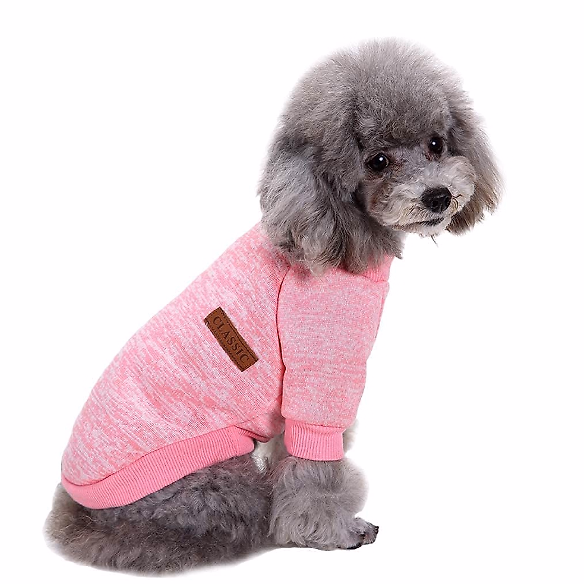 Jecikelon Dog Clothes Dogs Sweater Soft Puppies Clothing Winter Puppy Sweaters Warm Outfit for Dogs Small XXS XS Cat Apparel (Pink, XS)
