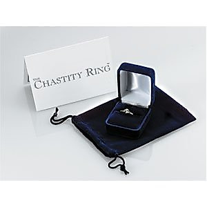 Banvari Unblossomed Rose Chastity Ring with Box in Sterling Silver (Size 7)