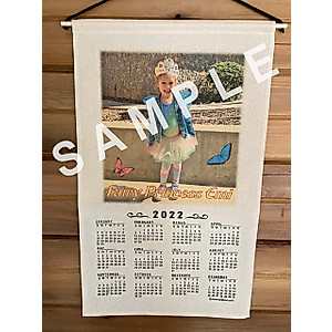 Personalized Photo Cloth Calendar, Photo W/Caption, 12 months calendar from Jan. 2024 - Dec. 2024, Perfect for gifts, office, and home