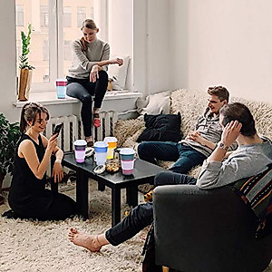 Reusable Color Changing Tumbler Coffee Cups - 5 Pcs 16oz Plastic Tumblers Cup with Lids For Hot Drink - Durable & Splash-Proof Water Travel Cup to Go Coffee Cup