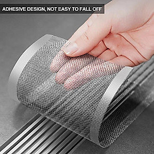 Disposable Hair Drain Stickers, Shower Drain Hair Catcher Mesh Stickers,DIY Drain Cover Hair Catcher for Any Length, Bathroom, Bathtub,Sink, Adhesive Window Screen Repair Tape Kit (2.76'' x 32.8FT)