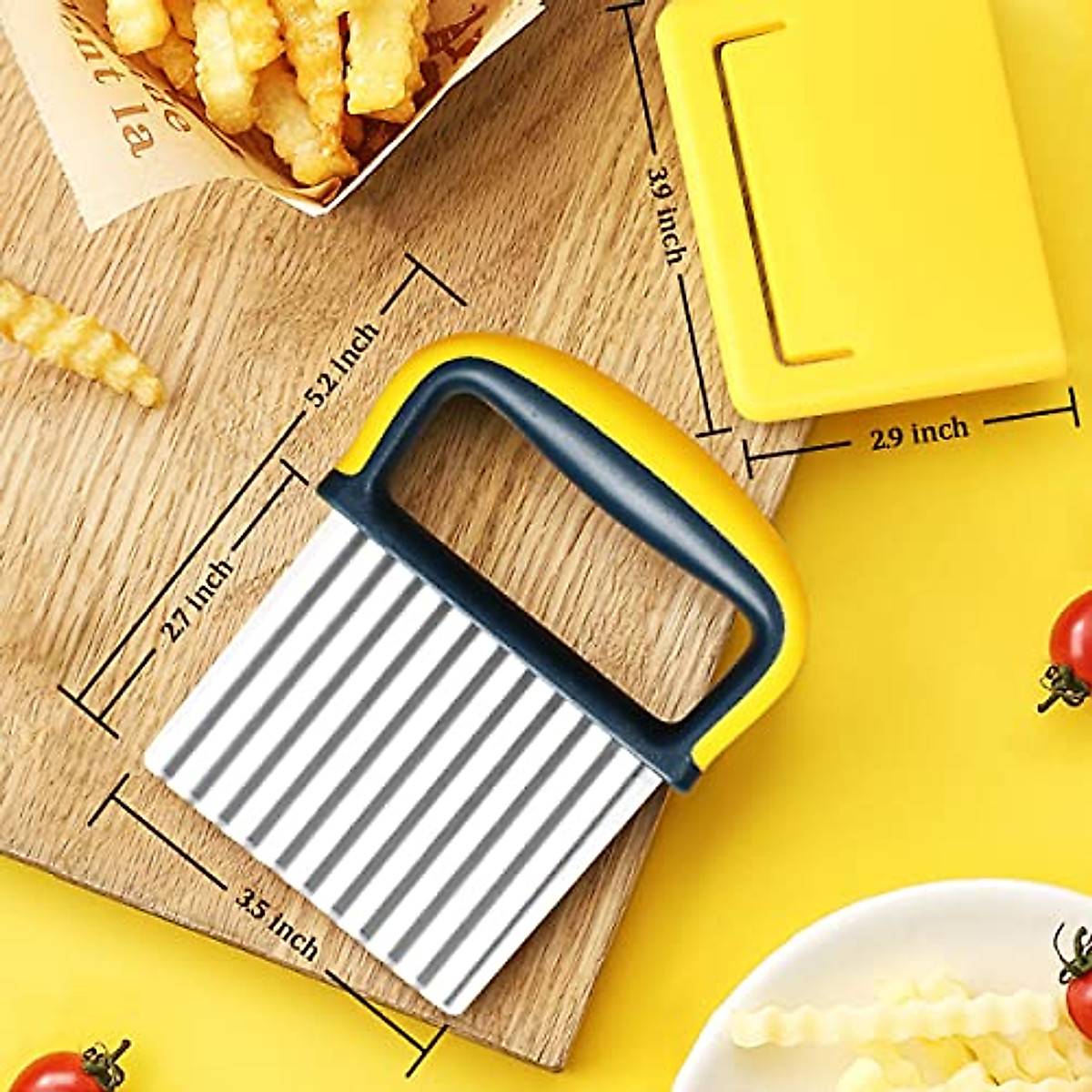 YGDZ Wavy Crinkle Cutter, Stainless Steel Wavy Knife Crinkle Cutting Tool Chopper Cutter for Veggies, Two Pack