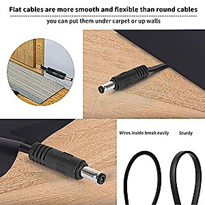 2 Pack DC Power Extension Cable 13.1ft 2.1mm x 5.5mm Compatible with 12V DC Adapter Cord for CCTV IP Camera, LED, Car, Black