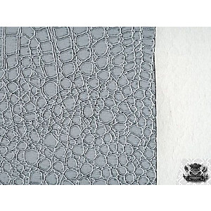 Vinyl Crocodile Gray Fake Leather Upholstery Fabric by The Yard