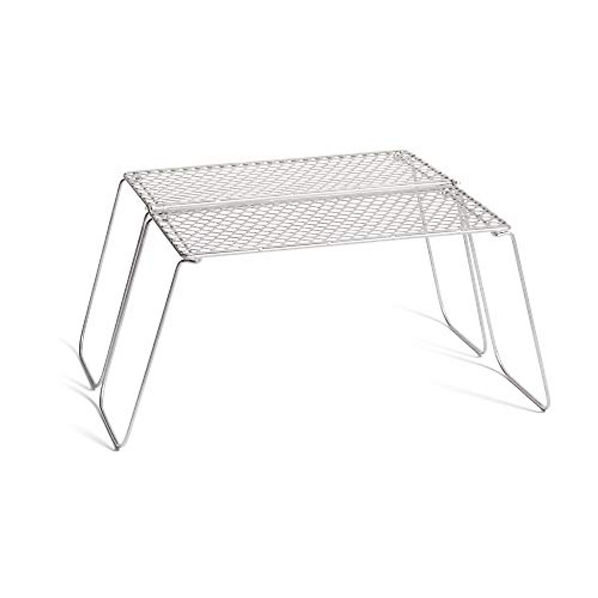 Vargo Titanium Bifold Grill | Foldable Campfire Grill for Outdoor Cooking | Portable Titanium Grill Surface with Legs | 60+ Square Inch Cooking Surface for Backpackers and Campers